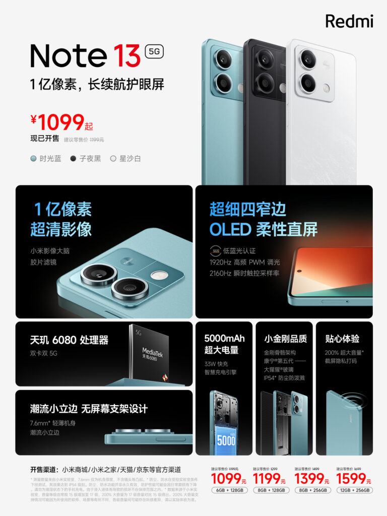 Redmi Note 13 series launched today, the best Note with curved display ...