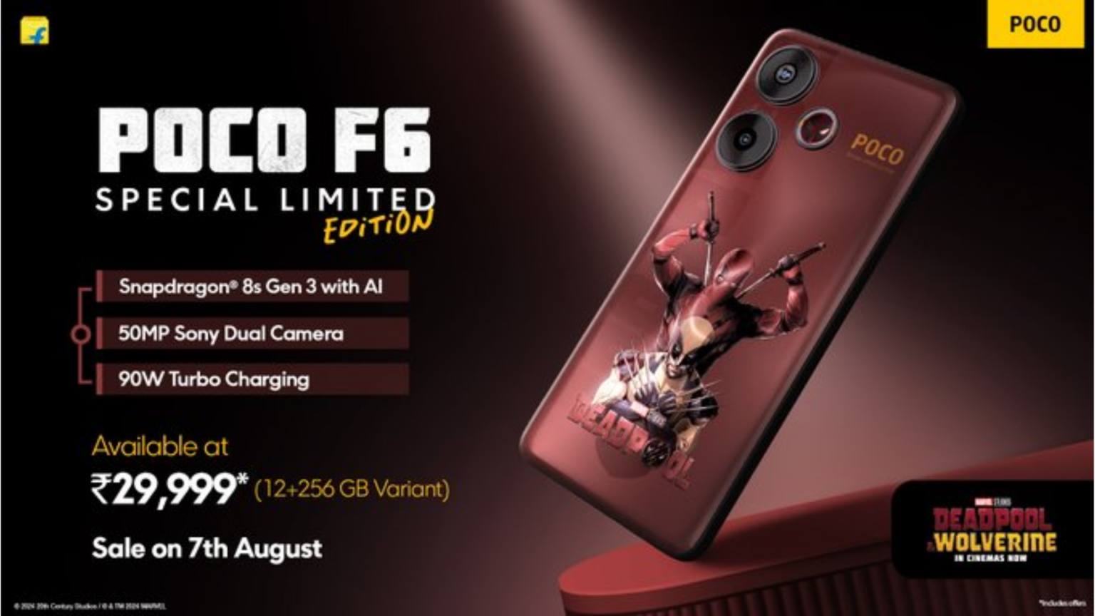 Poco F6 Deadpool & Wolverine Limited Edition pẹlu atunto 12GB/256GB gba ...